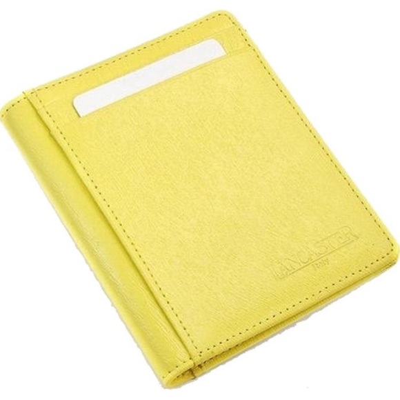 Lancaster | Accessories | Lancaster Italian Leather Yellow Card Holder ...